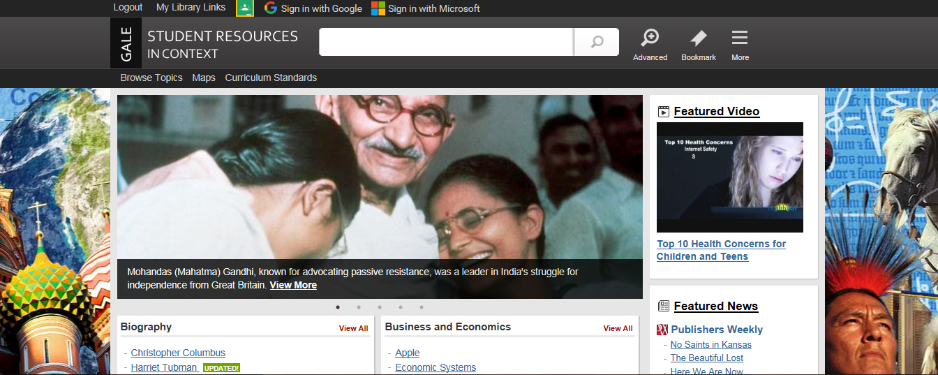 Gale Database — Secondary